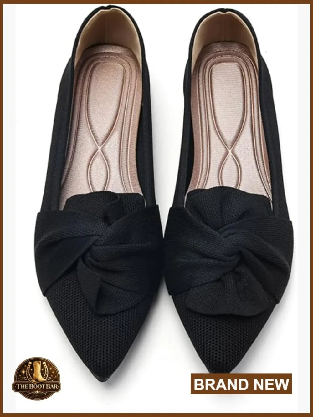 Shoes | Pointed Toe Ballet Flats With Bow Knit Dressy Flats For Women ...